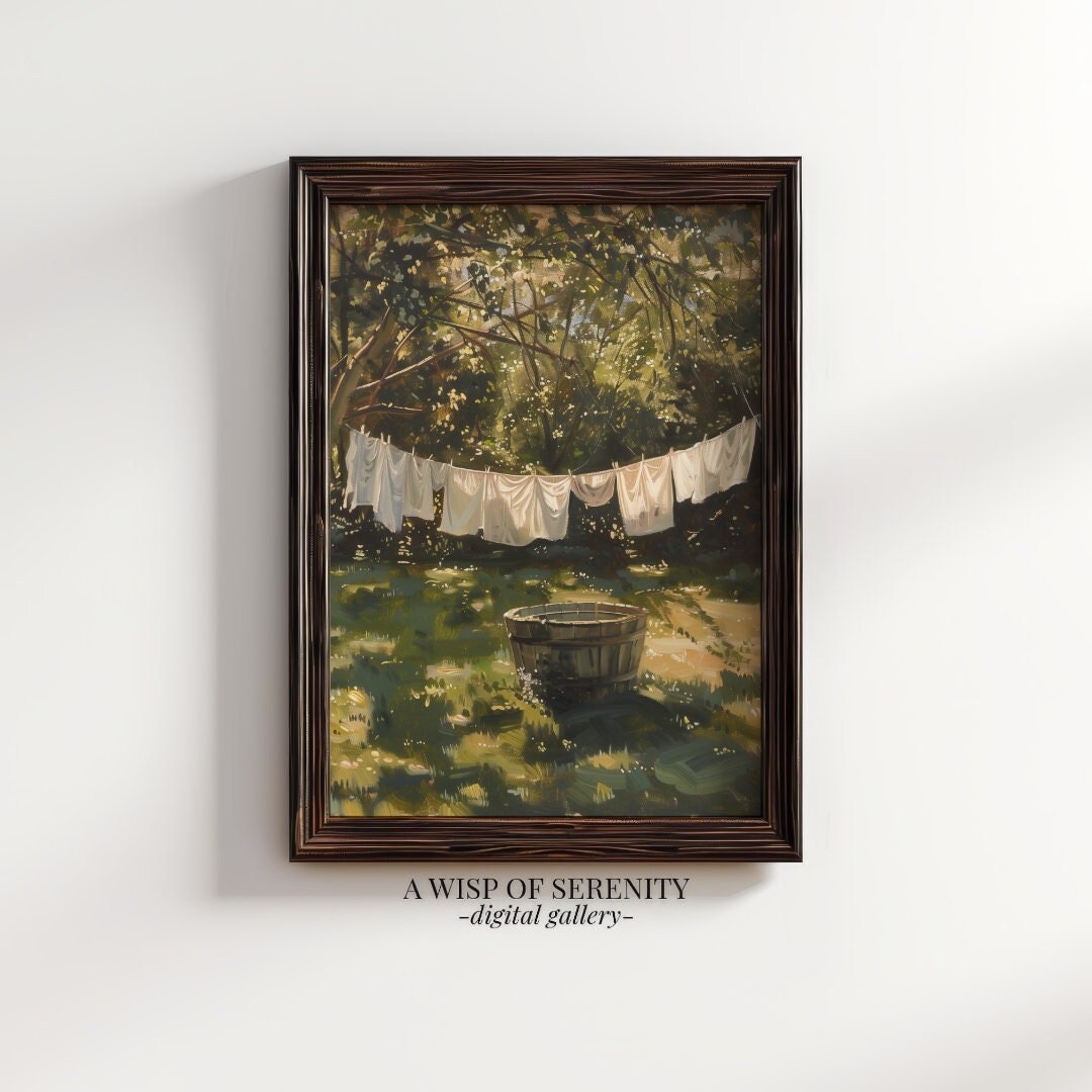 Summer Clothesline Grandmas Garden PRINTABLE Painting L Vertical ...