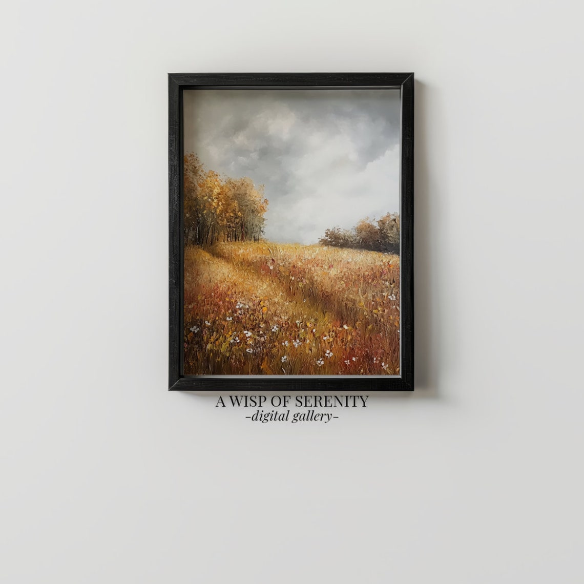 Rustic Fall Flower Field PRINTABLE Painting L Classic Warm Tone Wall ...