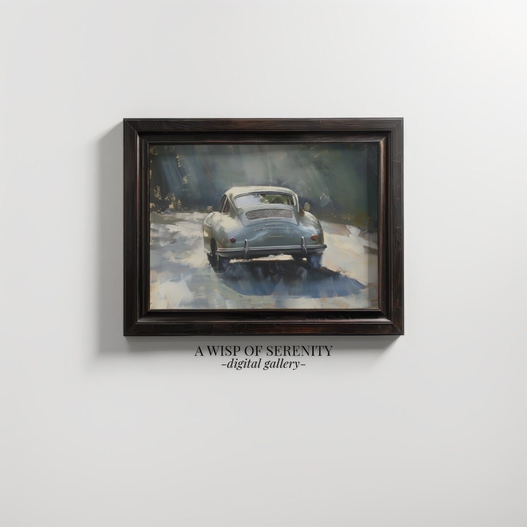 PRINTABLE Vintage Sports Car Summer Wall Art L Car Driving Countryside ...