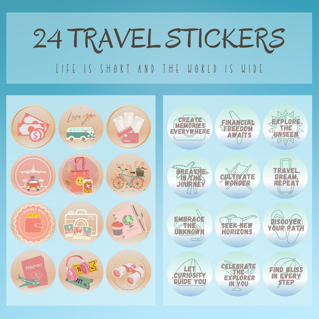 Stickers, PNG, Travel Stickers, Travel Nature Stickers, Journey ...