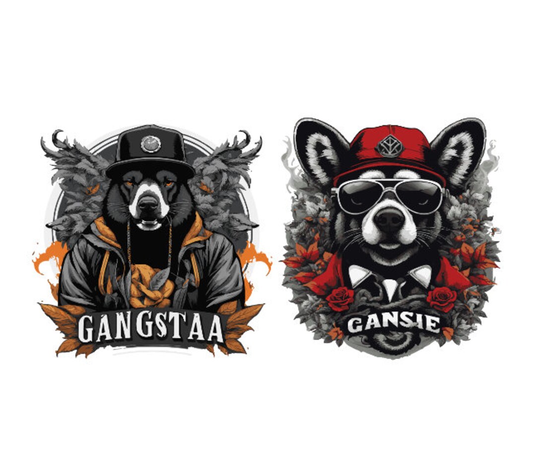 Gangsta Dog SVG PNG - Etsy
