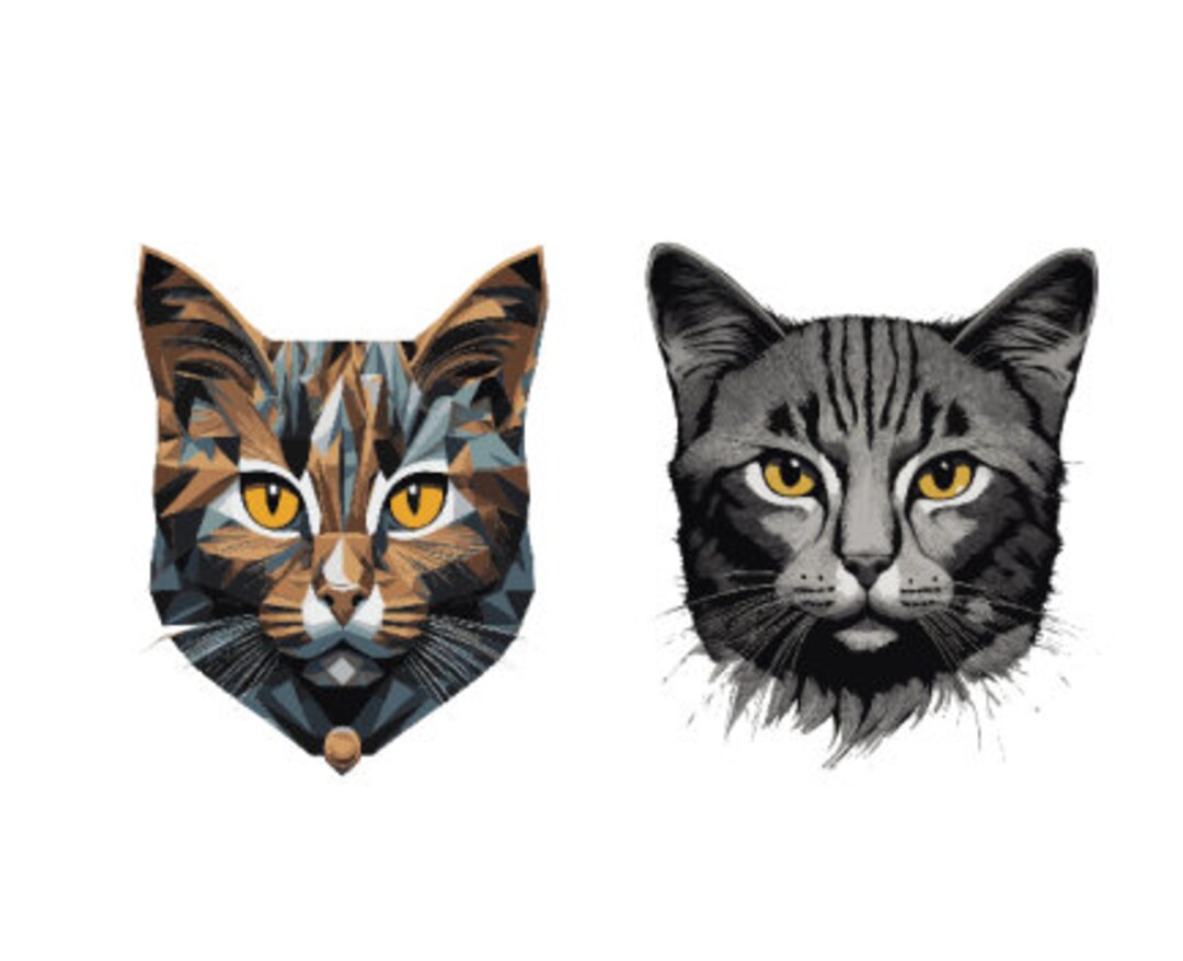 Two Cats SVG PNG - Etsy