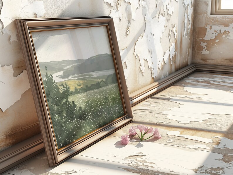 Spring Field Printable Art, Landscape Oil Painting, Vintage Art, Spring ...