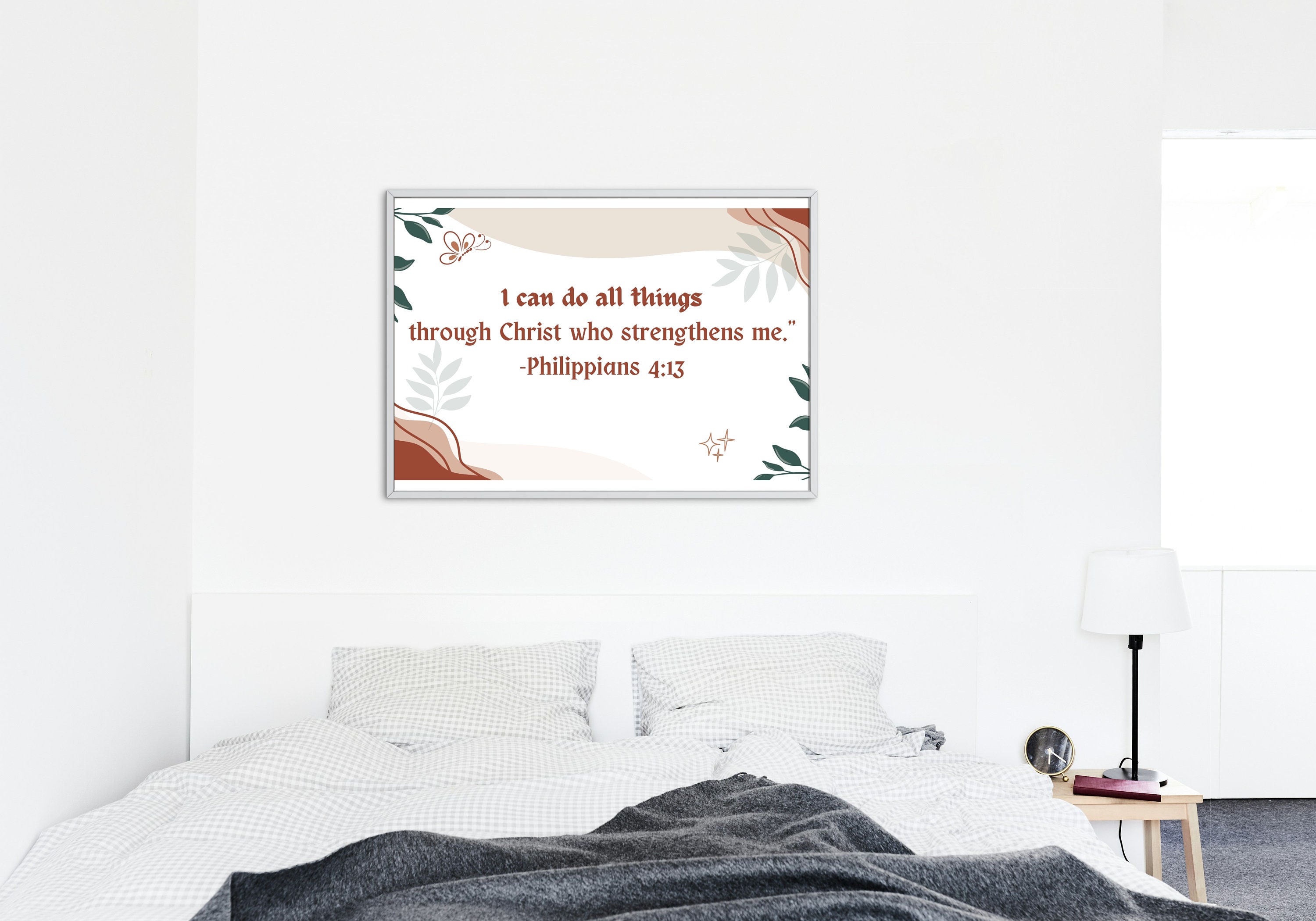 Philippians 4:13 Inspirational Wall Art I Can Do All Things Through ...