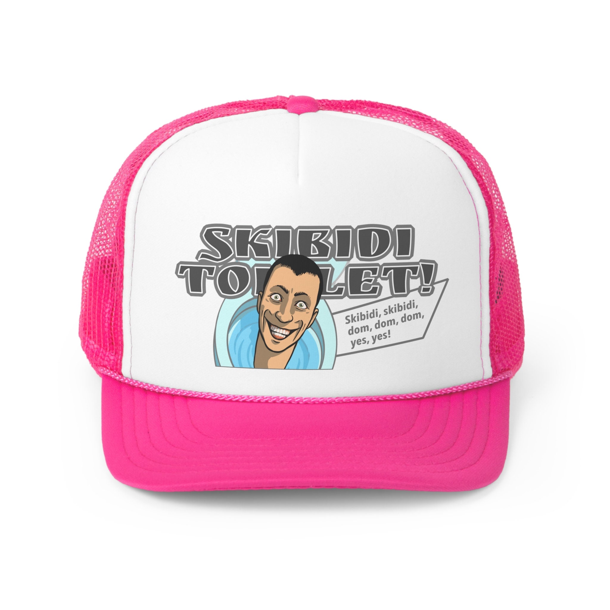 Pink Skibidi Toilet Cap Skibidi Toilet Trucker Cap Dom Yes Yes Skibidi ...
