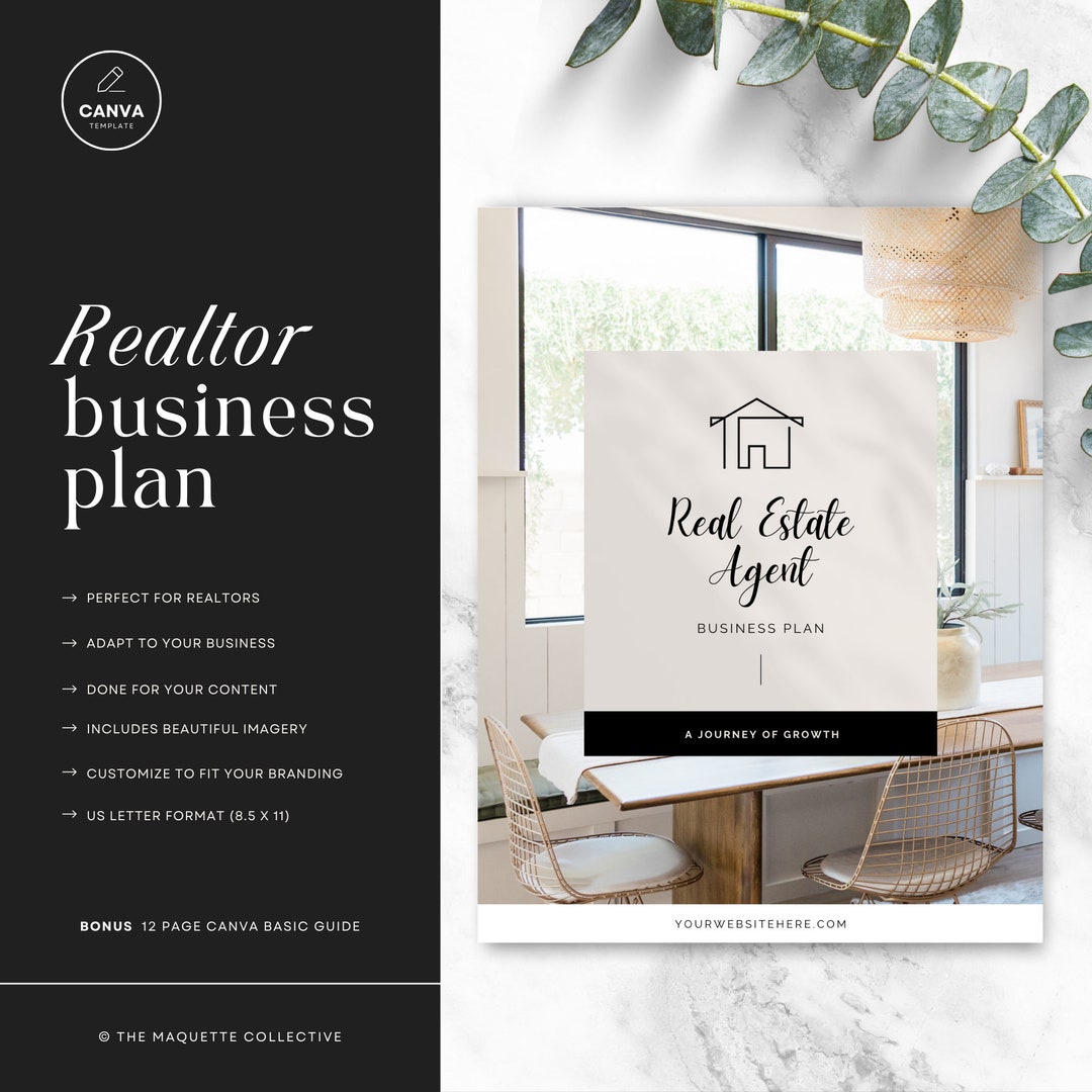 Realtor Business Plan Template, Business Plan for Realtor, Editable ...