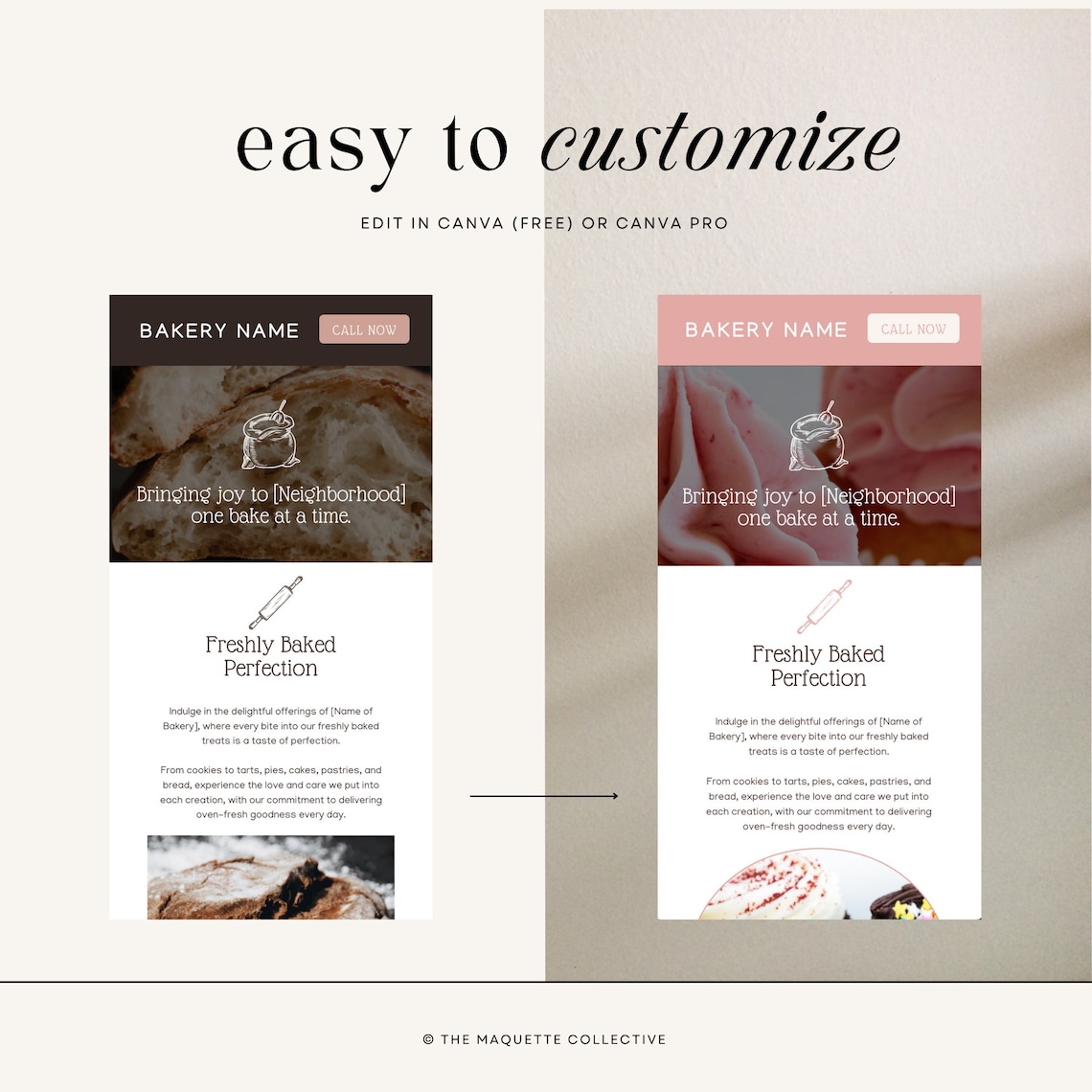 Bakery Website Template, Bakery Business Website, Canva Website ...