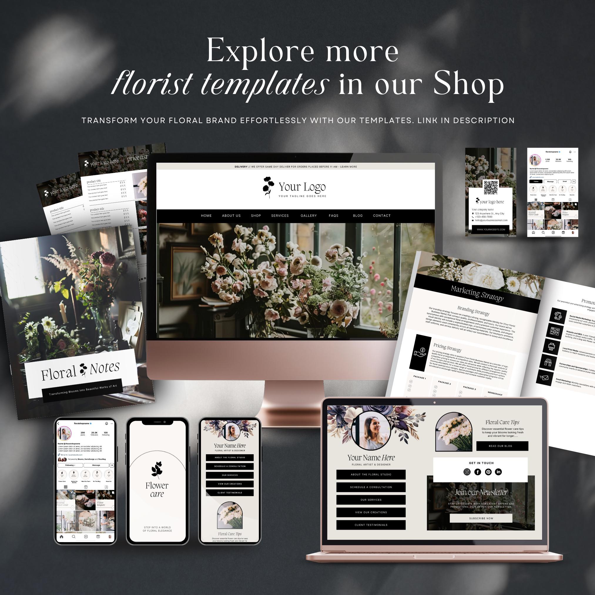 Florist Forms, Professional Floral Services Invoice Template, Floral ...