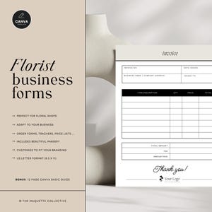 Florist Forms, Professional Floral Services Invoice Template, Floral ...