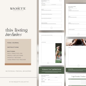 Yoga Journal Template, Wellness Daily Reflection, Guided Yoga Practice ...