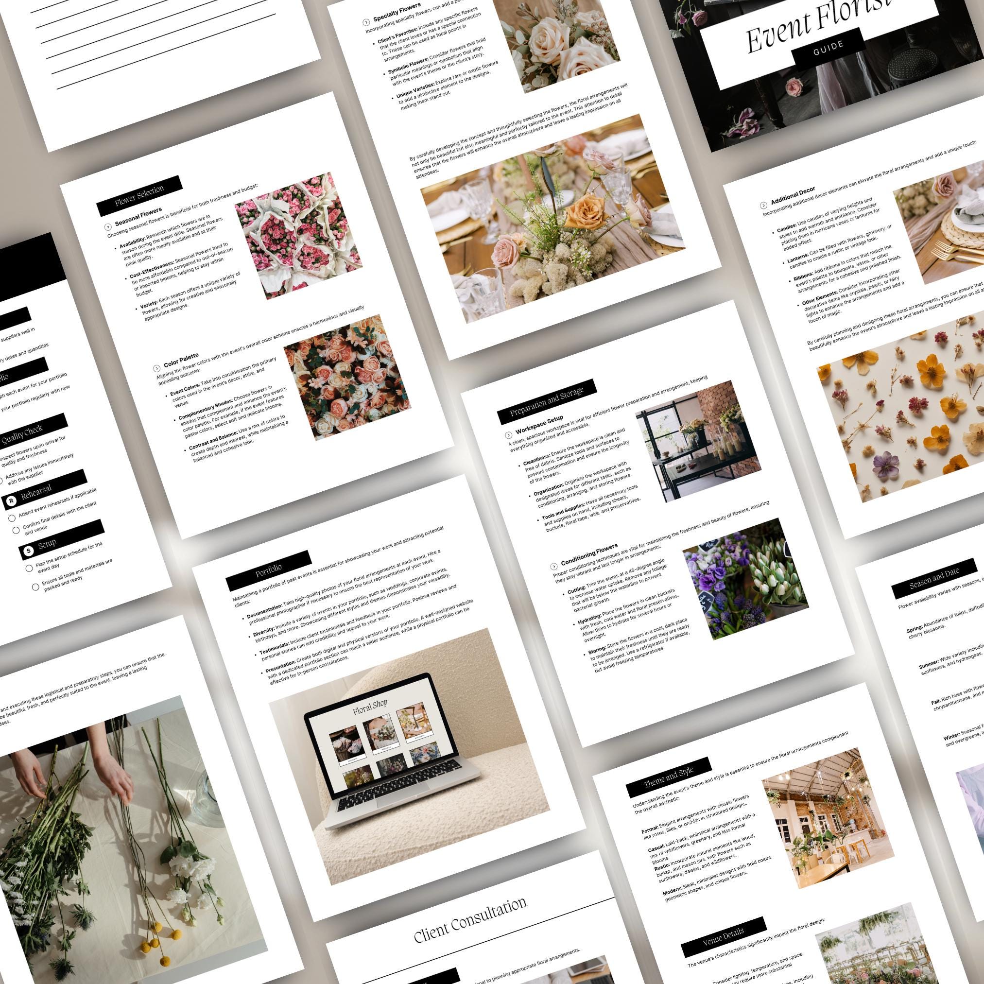 Event Florist Guide, Floral Shop Business Ebook, Wedding Florist ...