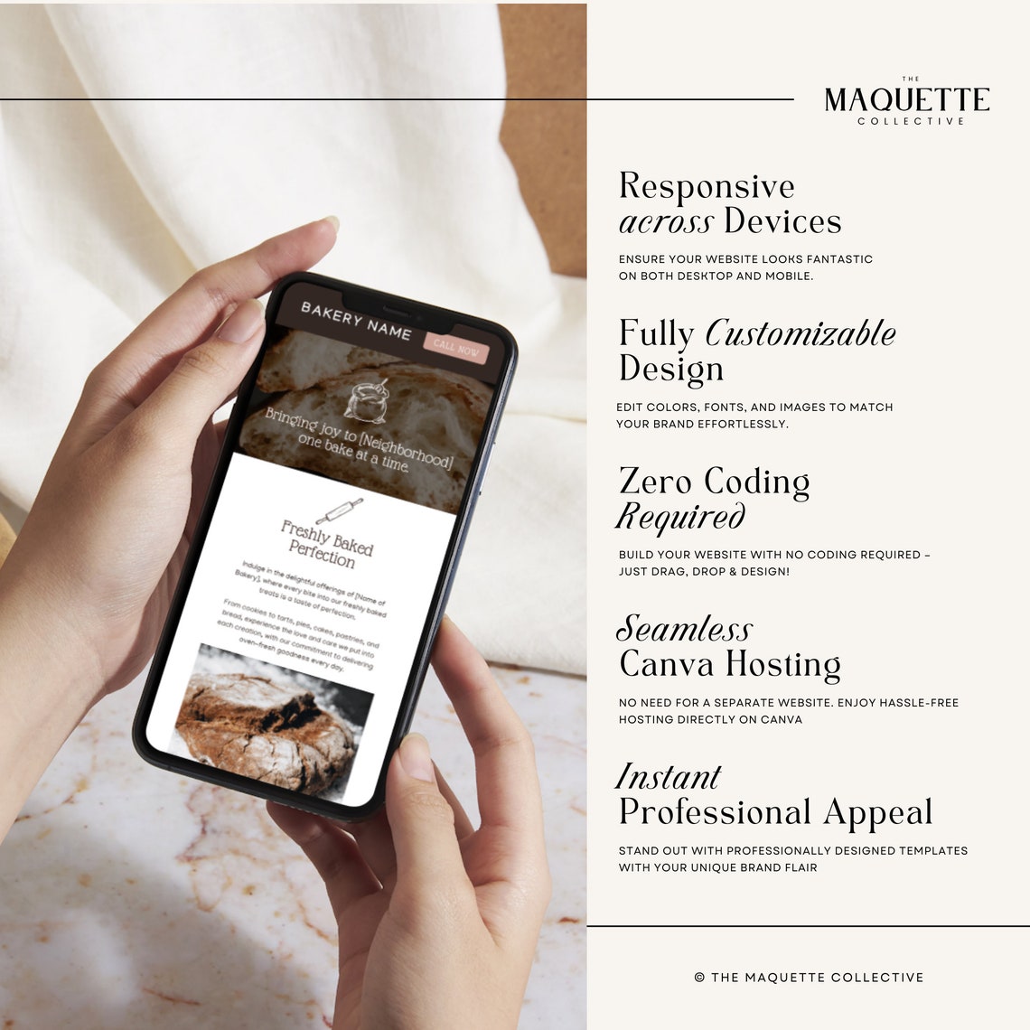 Bakery Website Template, Bakery Business Website, Canva Website ...