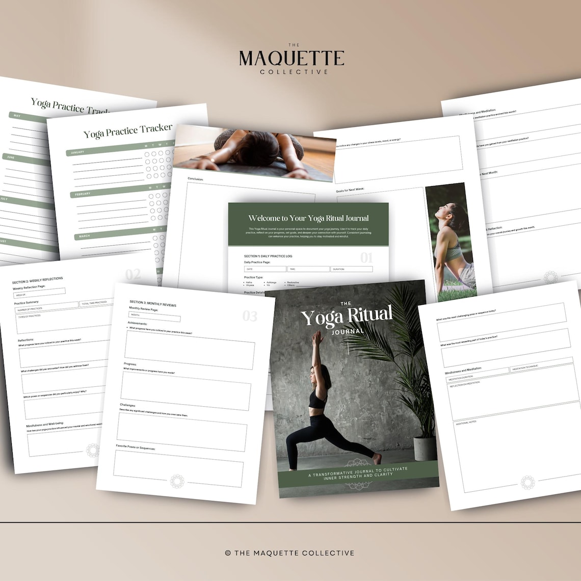 Yoga Journal Template, Wellness Daily Reflection, Guided Yoga Practice ...
