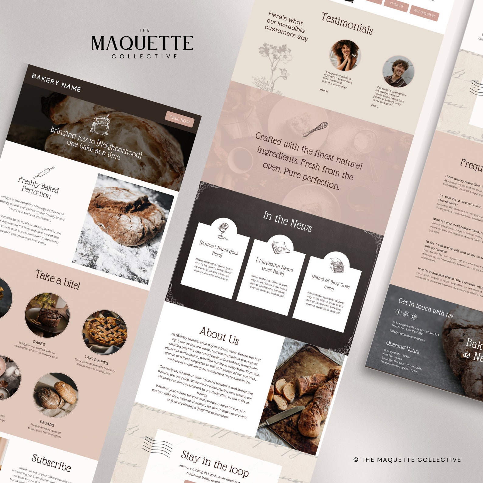 Bakery Website Template, Bakery Business Website, Canva Website ...