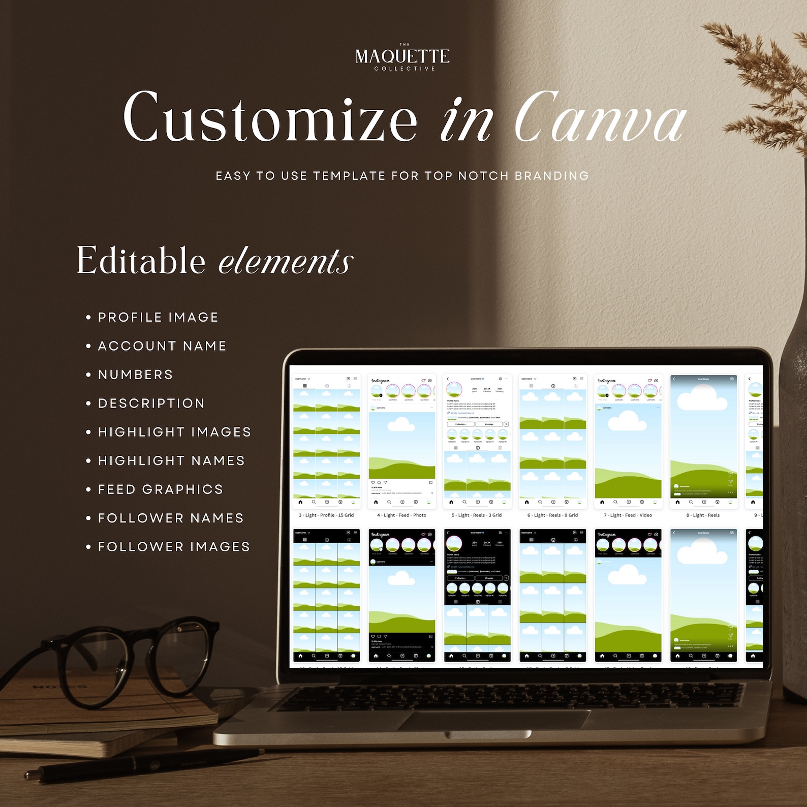Instagram Feed Canva Template, Instagram™ Mockup, Editable Instagram ...