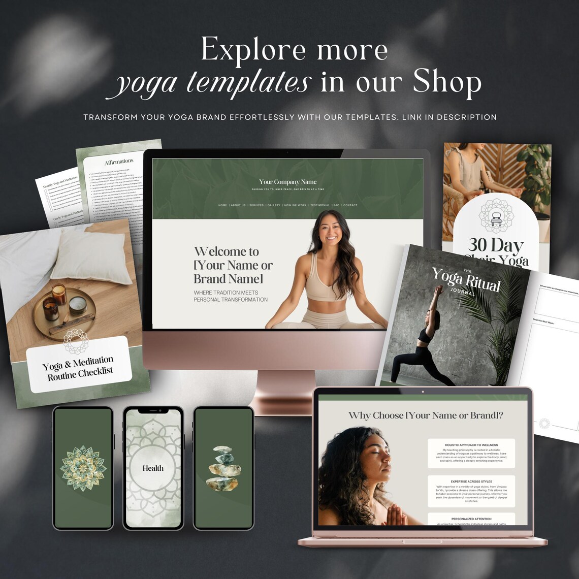 Yoga Class Planner Template, Yoga Studio Schedule, Editable Canva Class ...