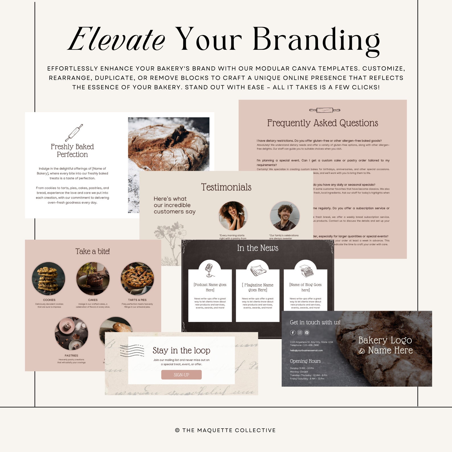 Bakery Website Template, Bakery Business Website, Canva Website ...