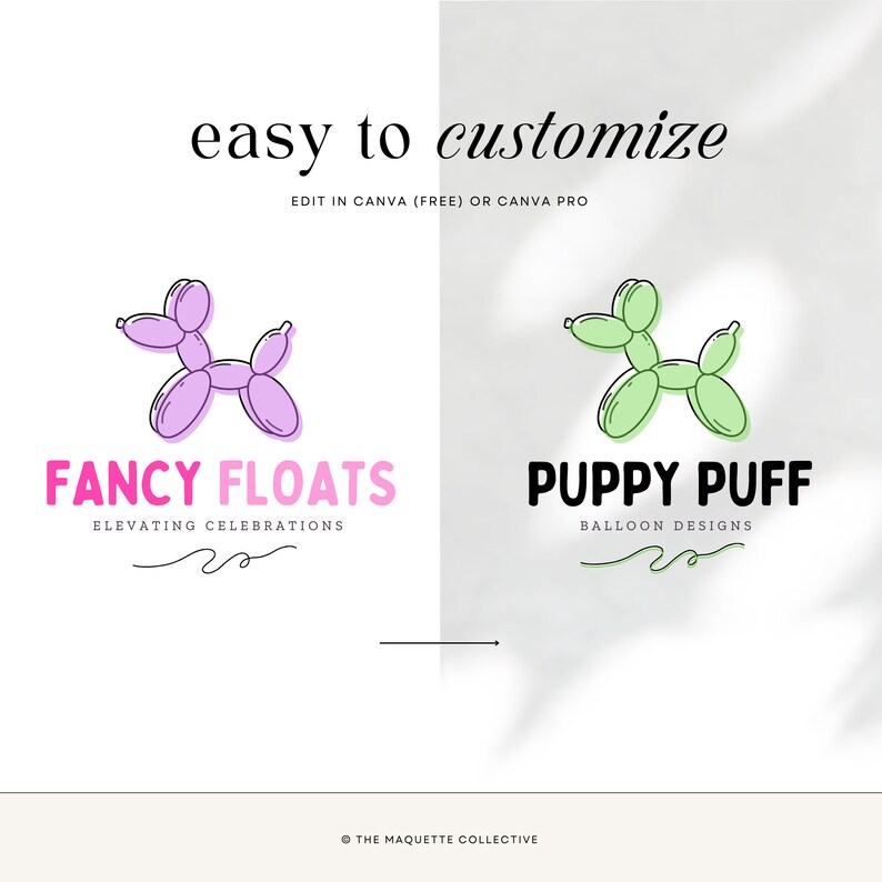 Balloon Business Logo, Editable Logo Design Template, DIY Canva Bakery ...