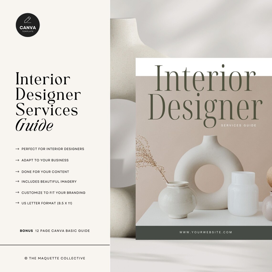 Interior Designer Services Guide, Interior Design Client Editable Canva ...