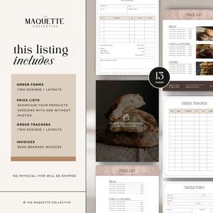 Bakery Price List, Invoice Template for Small Bakeries, Editable Canva ...