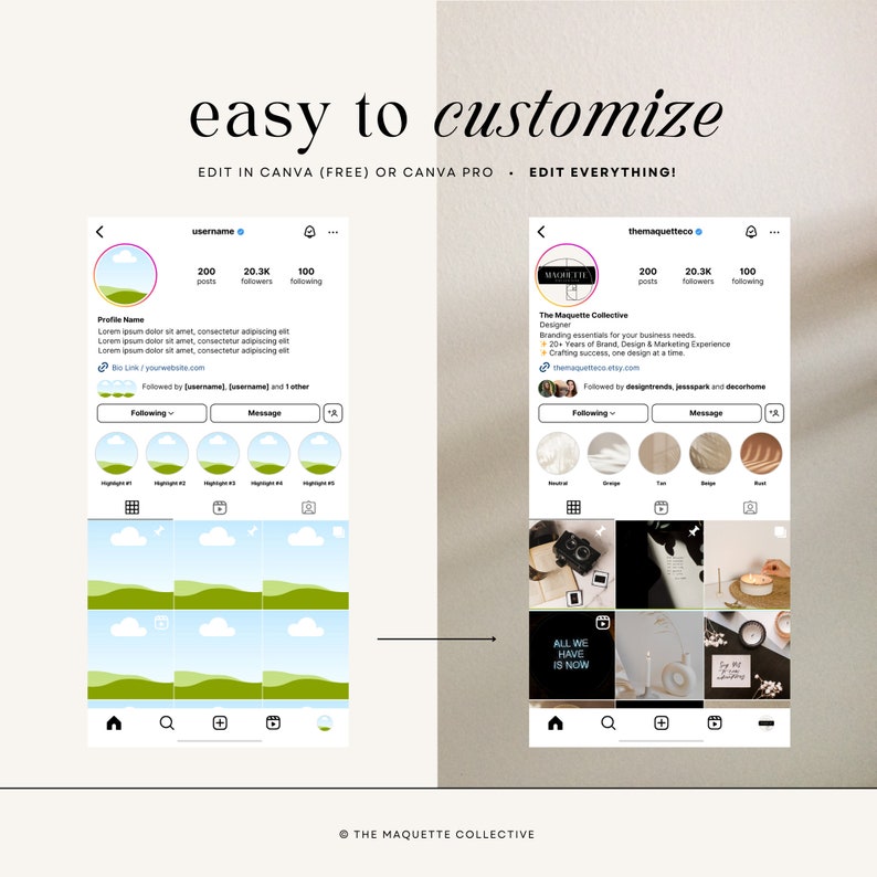 Instagram Feed Canva Template, Instagram™ Mockup, Editable Instagram ...