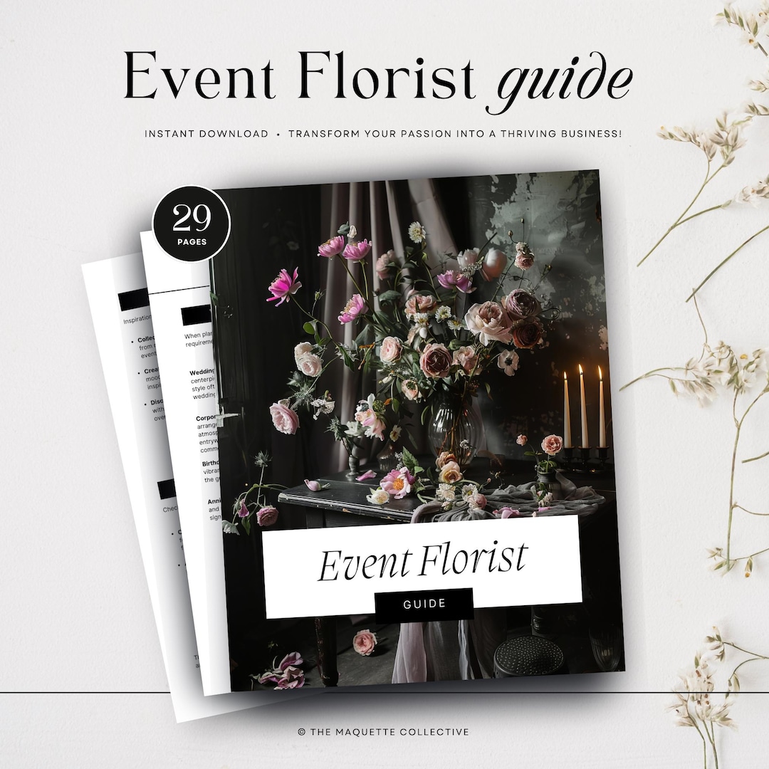 Event Florist Guide, Floral Shop Business Ebook, Wedding Florist ...