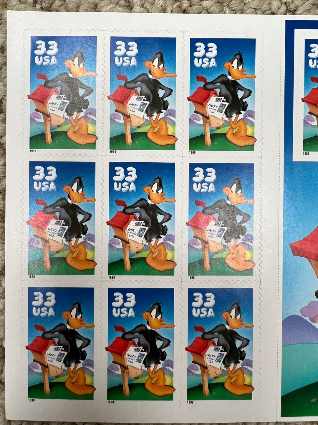 USPS NEW Mint Rare Find, 1999 Daffy Duck Collectable Stamps Stamp Set ...