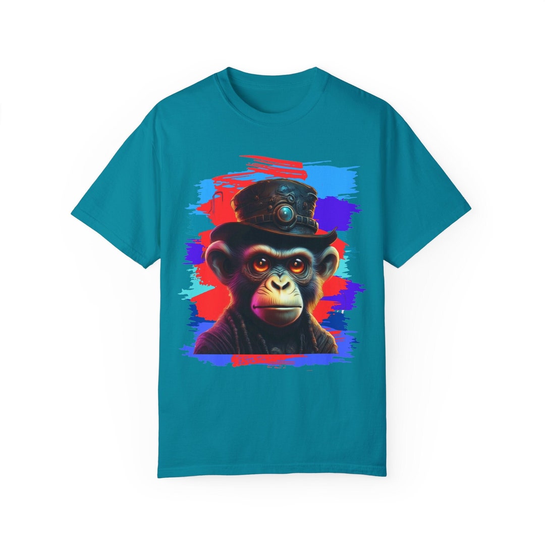 Monkey With Hat Unisex Garment-dyed T-shirt - Etsy