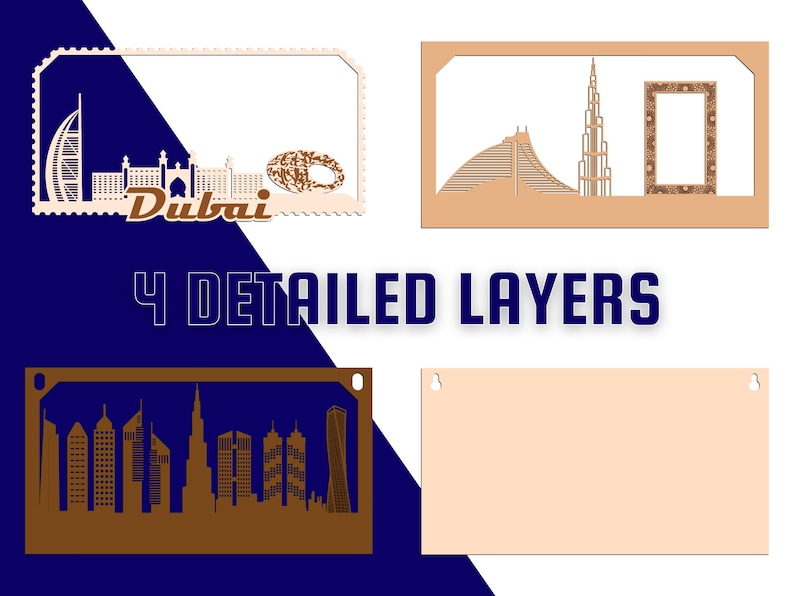 3D Layered Dubai Skyline Vector File Download - SVG, PDF, CDR, and More ...
