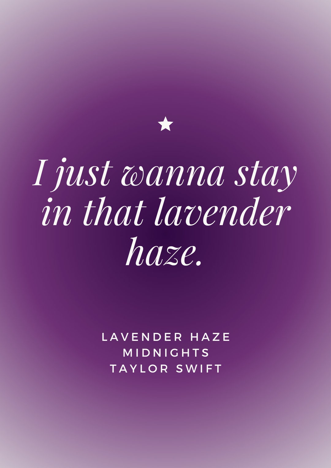Lavender Haze Midnights Taylor Swift Lyric Poster - Etsy