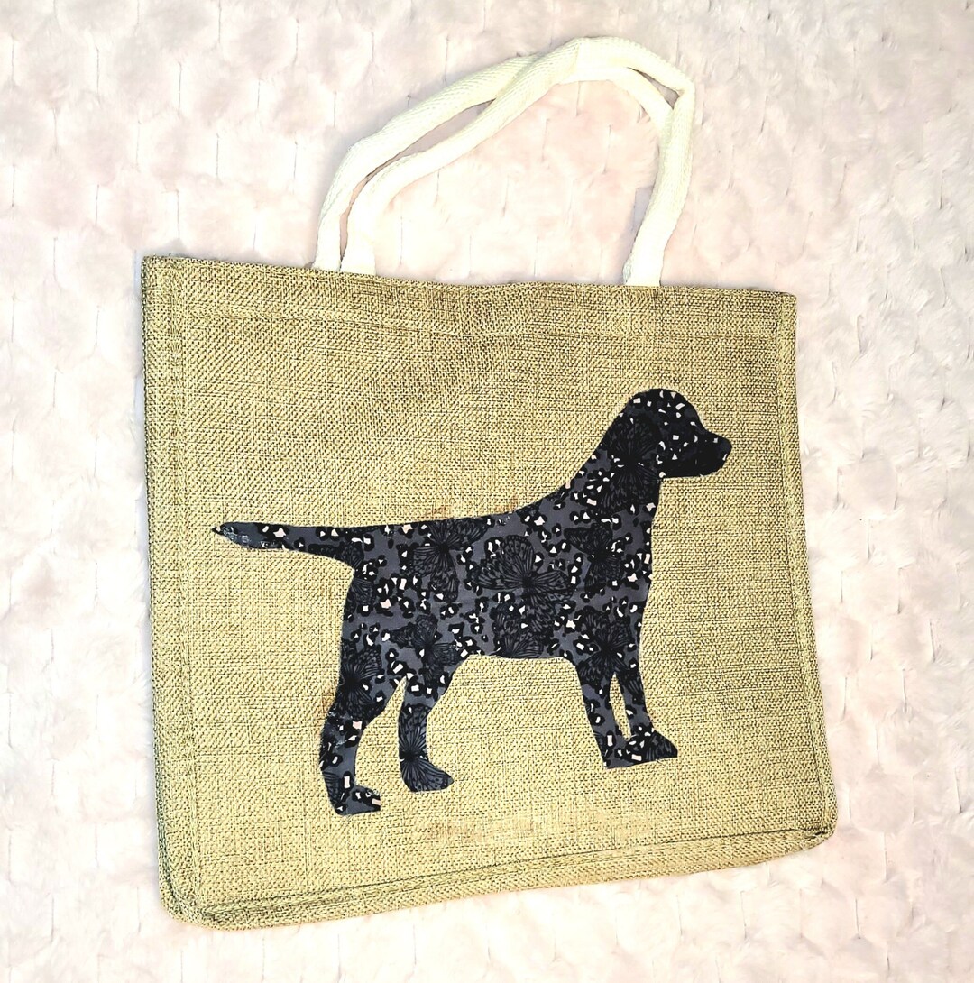 Black Labrador Custom Made Jute Bag, Recycled Materials, Handmade ...