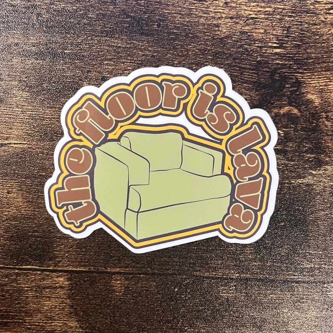 The Floor is Lava Sticker - Green & Brown - Etsy