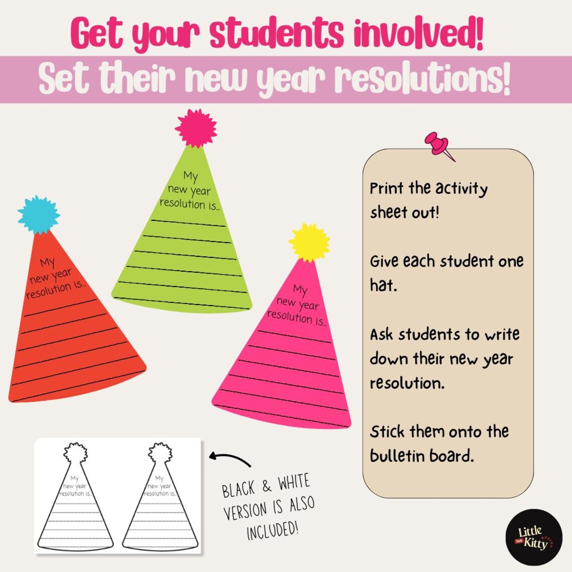 New Year Bulletin Board, January Bulletin Board, New Year Resolution ...