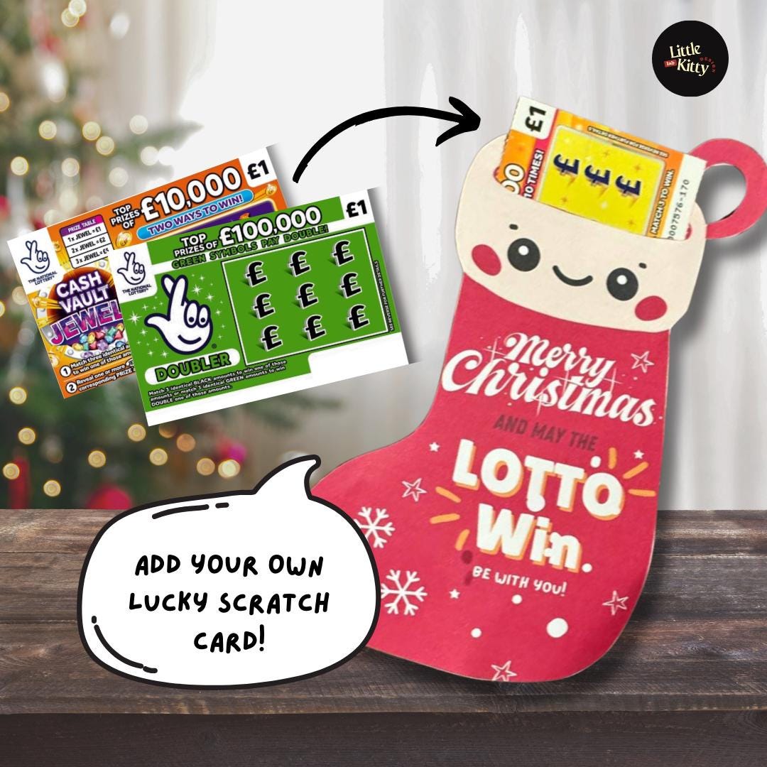 Digital Download, Christmas Scratch Card Holder, Lottery Ticket ...