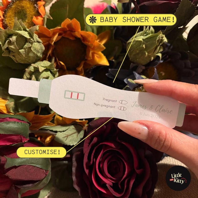 Printed Baby Shower Game, Fun Baby Shower Games, Pregnancy Test Game ...