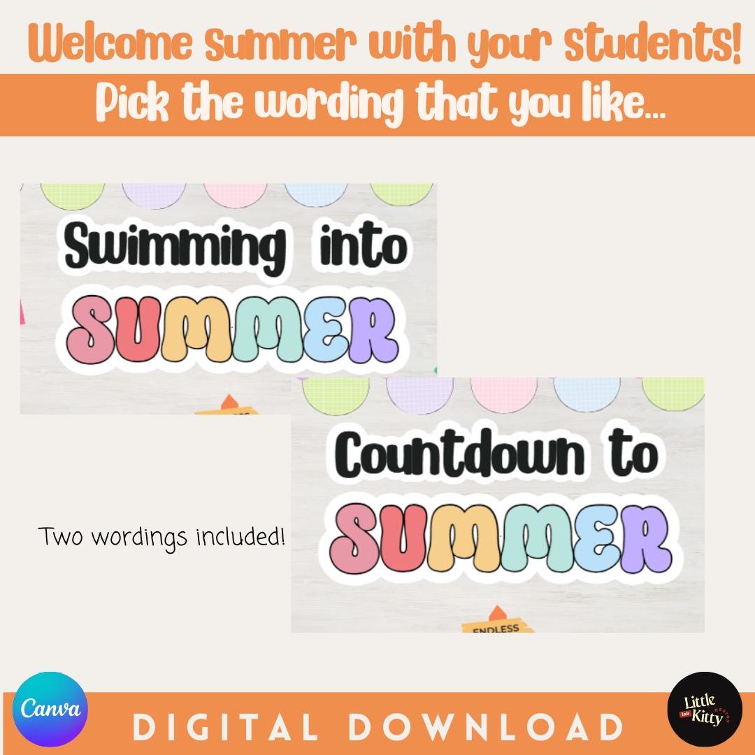 End of Year Bulletin Board, Summer Classroom, Countdown to Summer, Easy ...