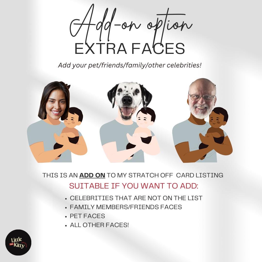 ADD ON, Extra Faces for Scratch off Games - Etsy