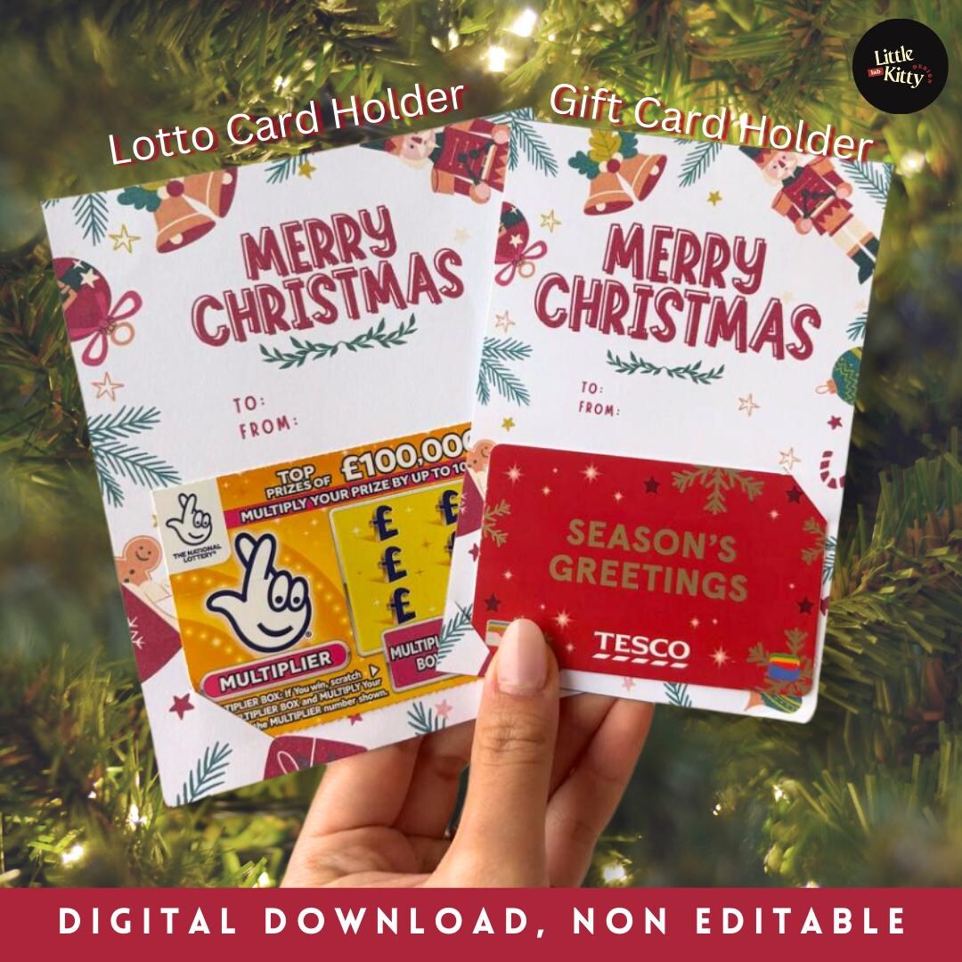 Digital Download, Christmas Lottery Scratch Card Holder, Christmas ...