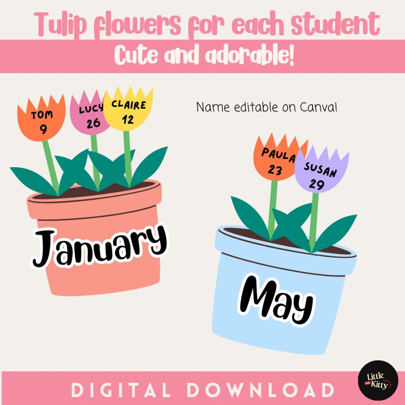 Digital Download Student Birthday Bulletin Board Display, Classroom ...