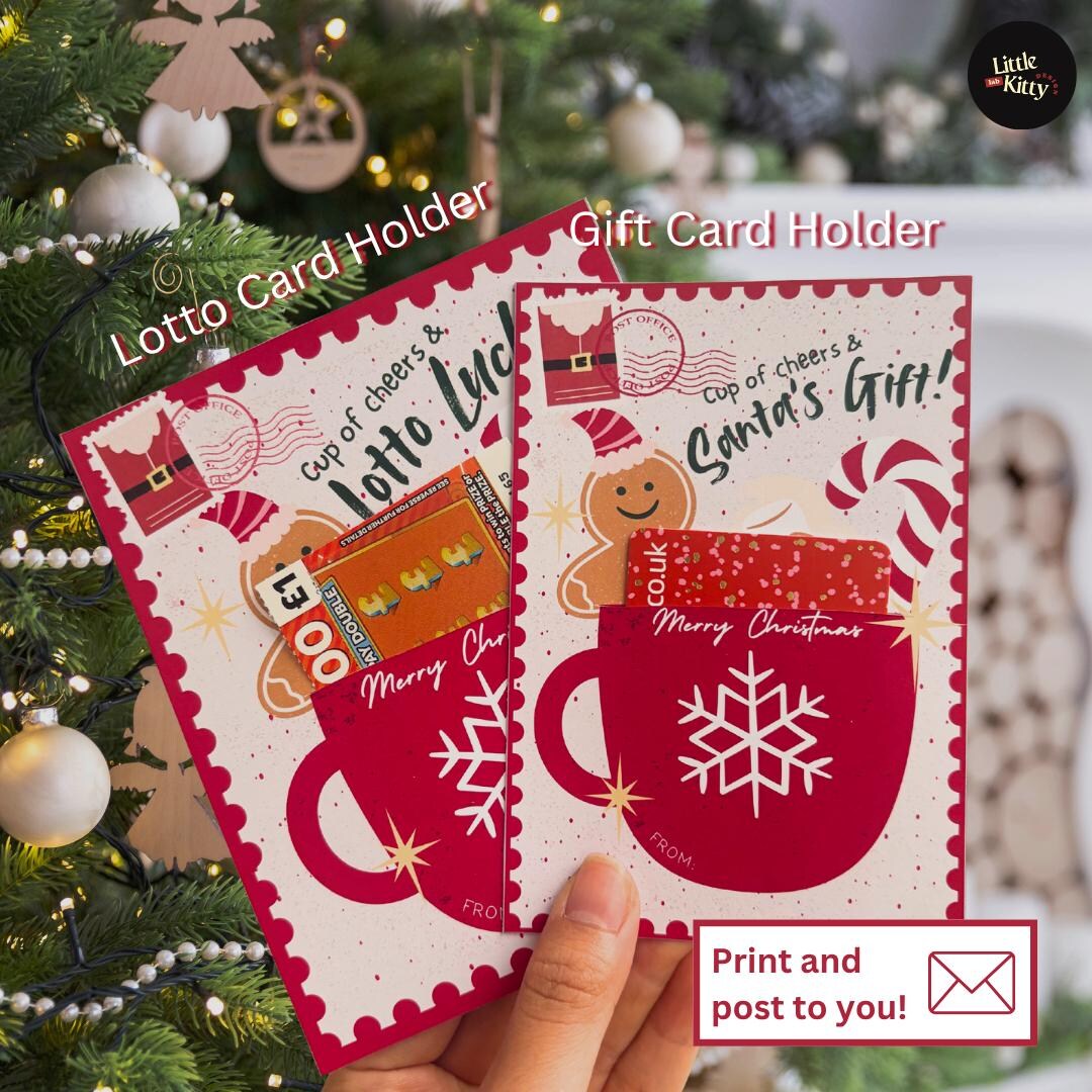 Printed Christmas Lotto Ticket & Gift Card Holder From Santa, Before ...