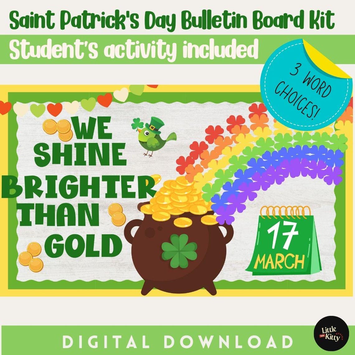 St Patrick’s Day Bulletin Board, March Bulletin Board, Pastel Bulletin ...