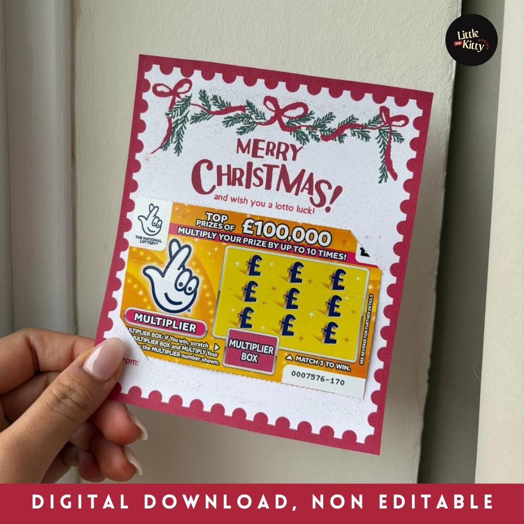 Digital Download, Christmas Scratch Card Holder, Christmas Scratchcard ...