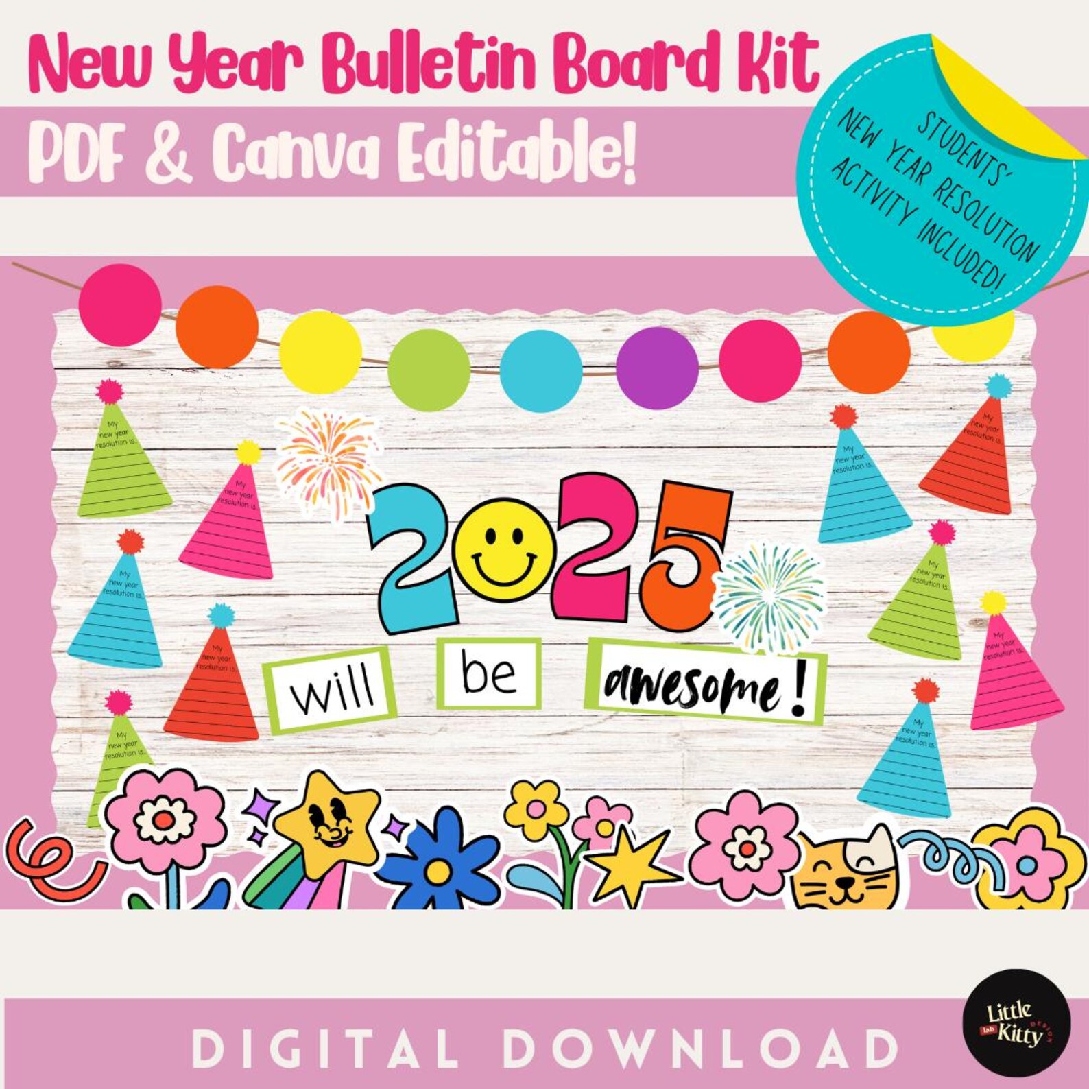 New Year Bulletin Board, January Bulletin Board, New Year Resolution ...