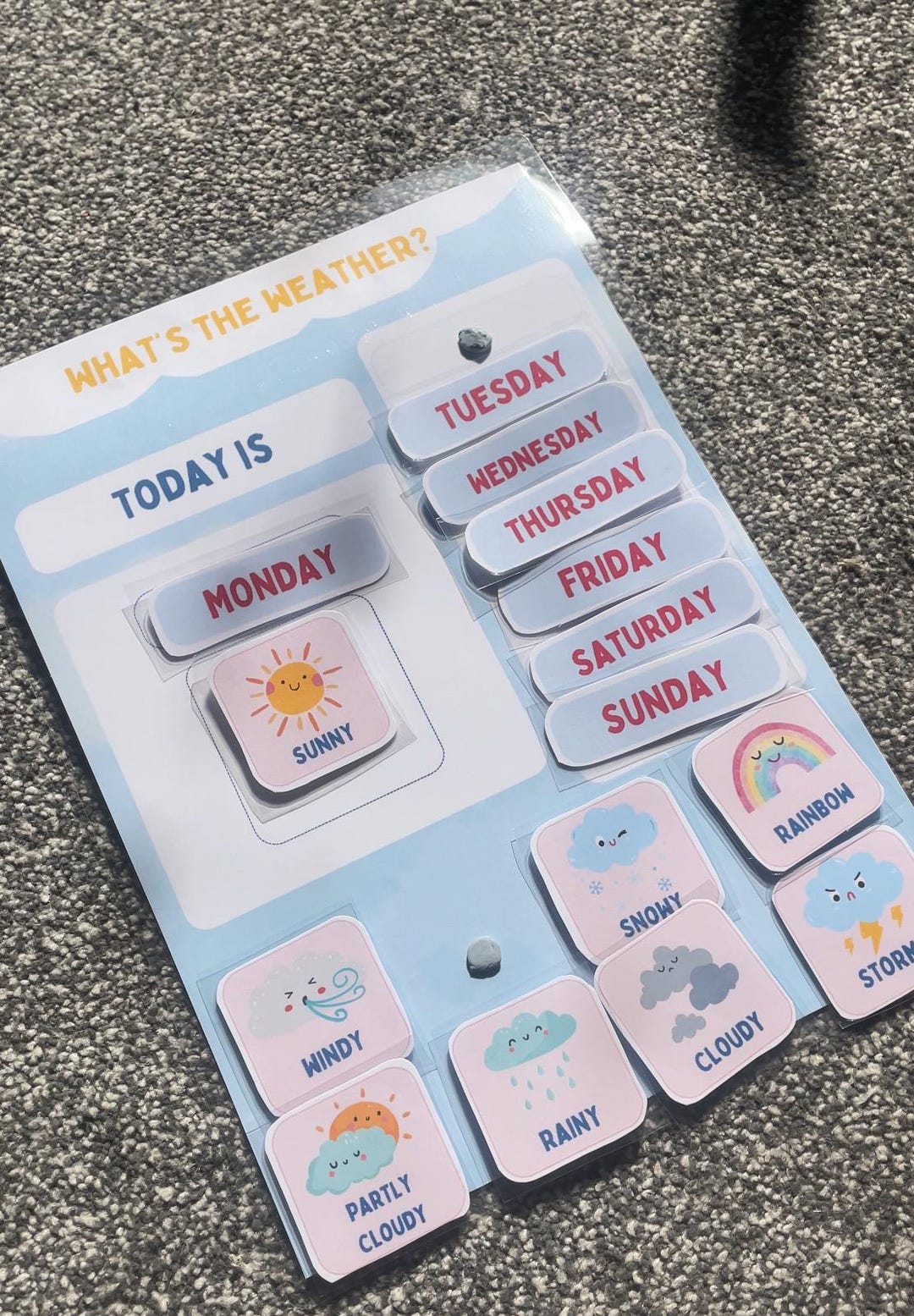 Weather Chart, Digital Download, Kindergarten Learning Poster ...