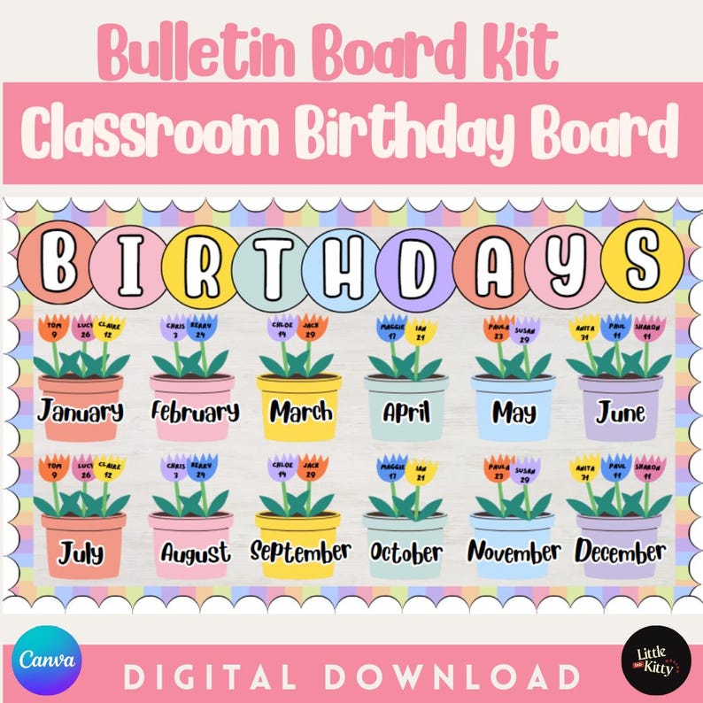 Digital Download Student Birthday Bulletin Board Display, Classroom ...
