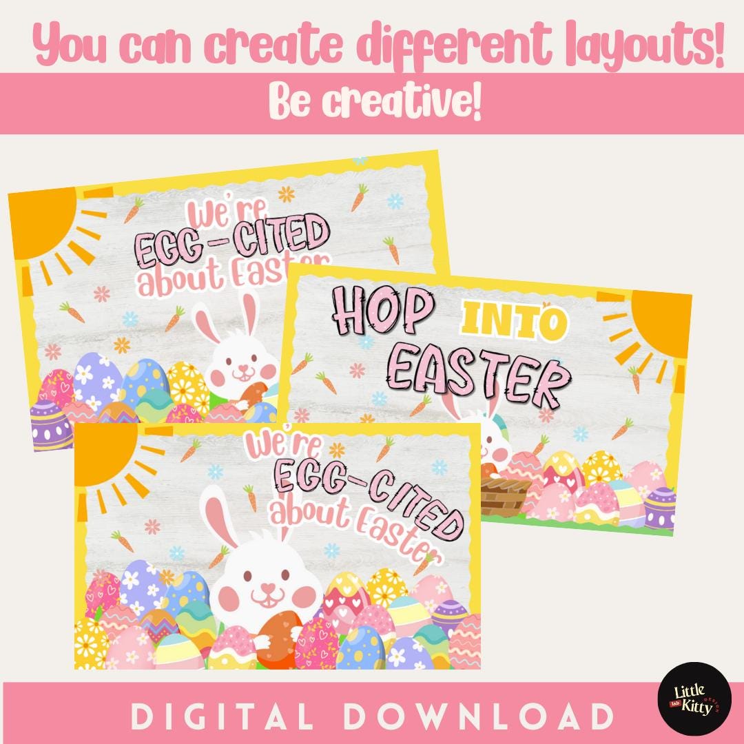 Easter Bulletin Board Kit, Spring Bulletin Board Classroom Door Decor ...