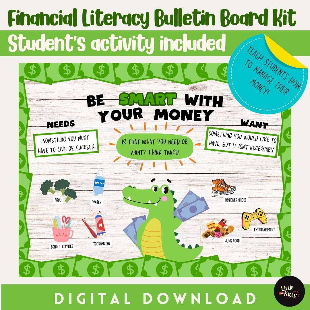 Financial Literacy Bulletin Board, Bulletin Board Ideas, Classroom ...
