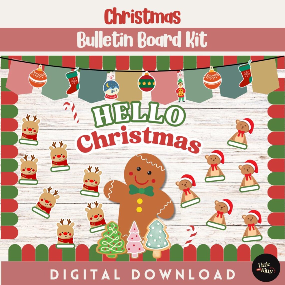 CHRISTMAS Bulletin Board, Merry Christmas Bulletin Board, Gingerbread ...