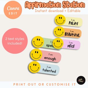 Affirmation Station Classroom Decor, Positive Affirmations Mirror ...