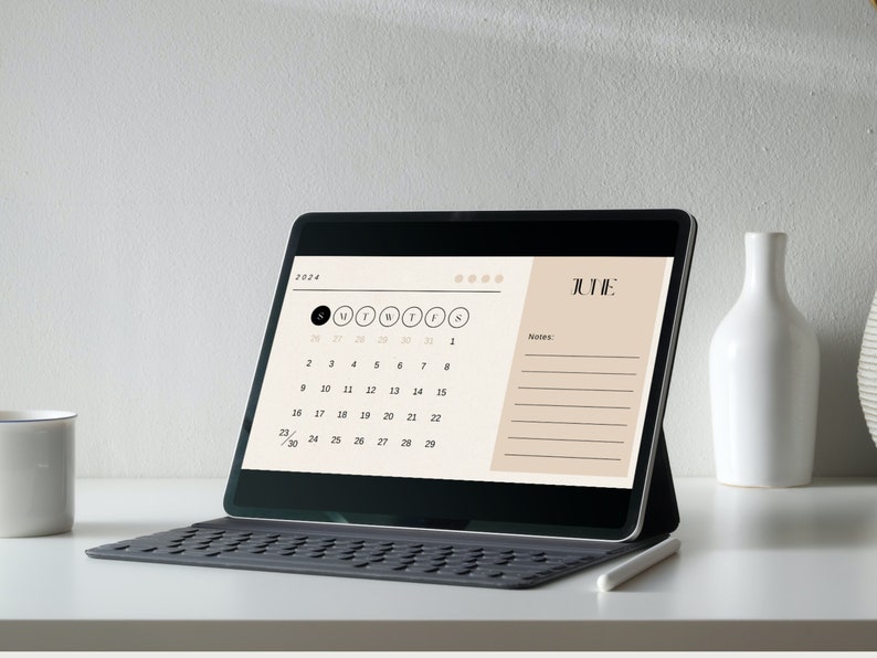 2024 Printable Calendar, PDF, Beige Minimalistic and Clean - Etsy